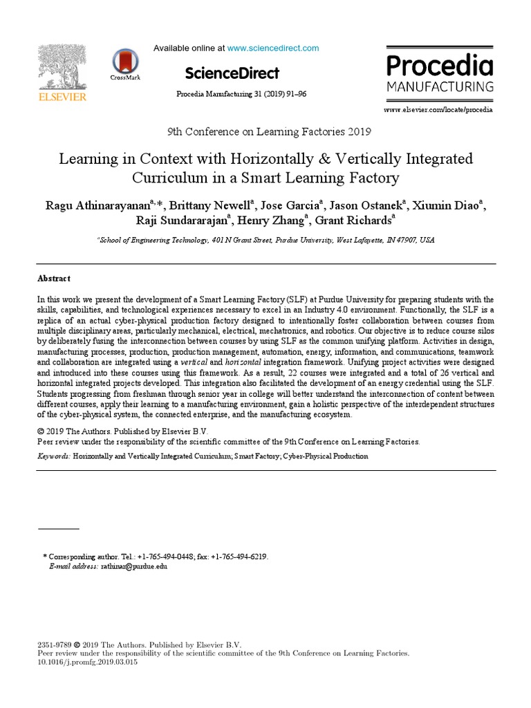 5 Learning in Context With Horizontally & Vertically Integrated ...