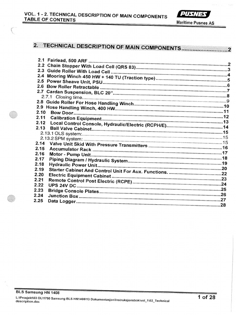 02 Technical Description of Main Components | PDF