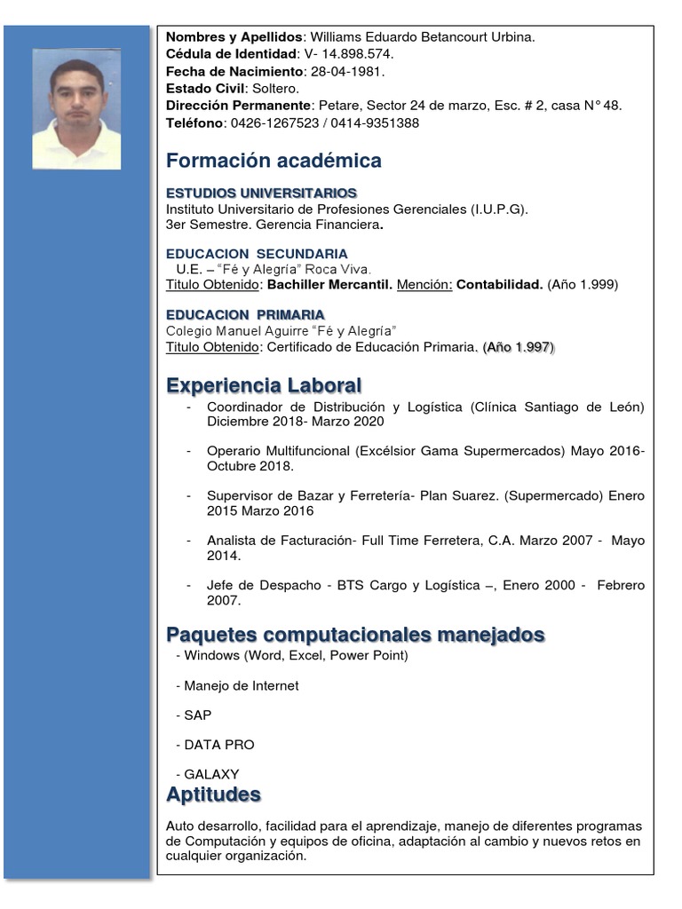 Curriculum Williams | PDF