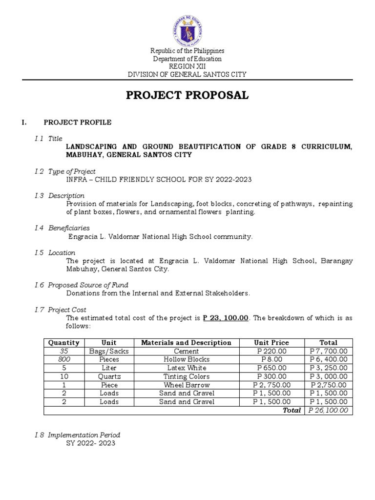 A Proposal for Landscaping and Grounds Beautification to Enhance the ...