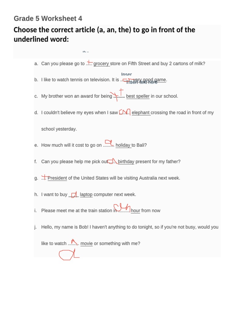 Grade 5 Worksheet 4 | PDF