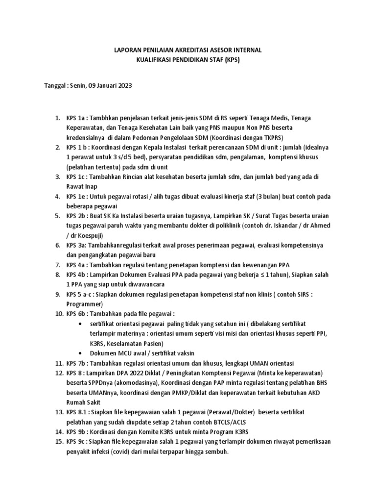 Laporan Penilaian Akreditasi Asesor Internal | PDF | Sains & Matematika