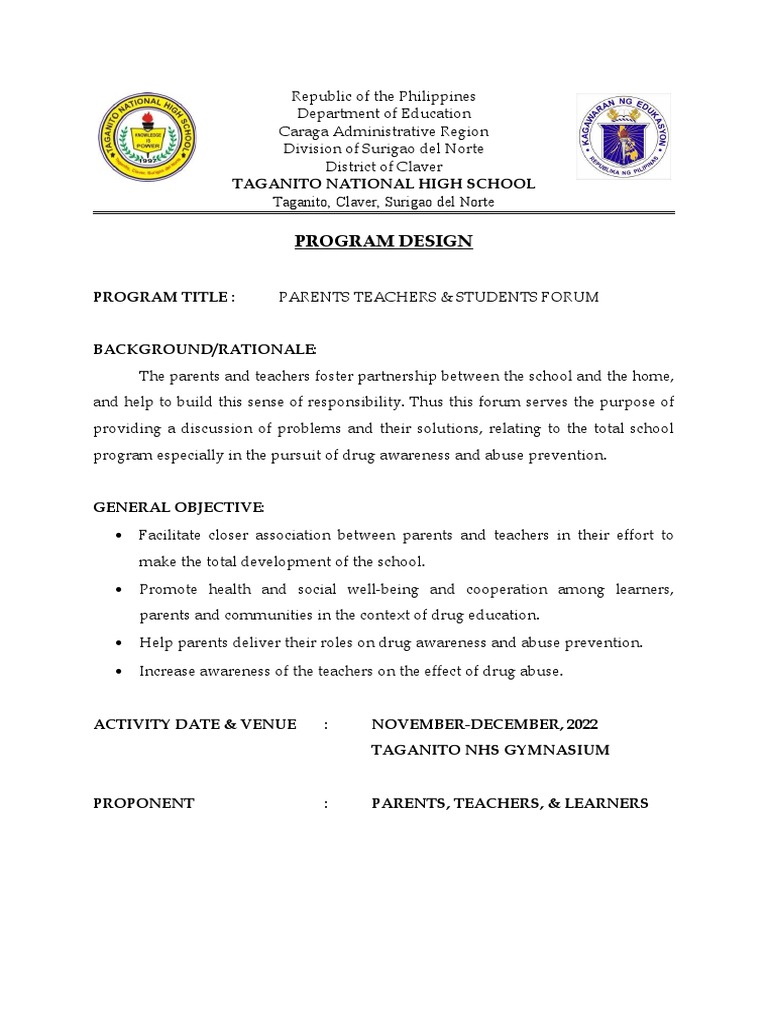 Activity Design PTA Conference | PDF