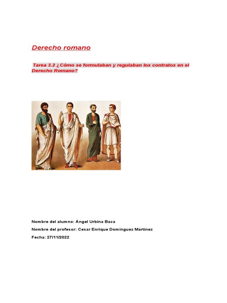 3.2 Derecho Romano | PDF | Derecho civil (sistema legal) | Ley común