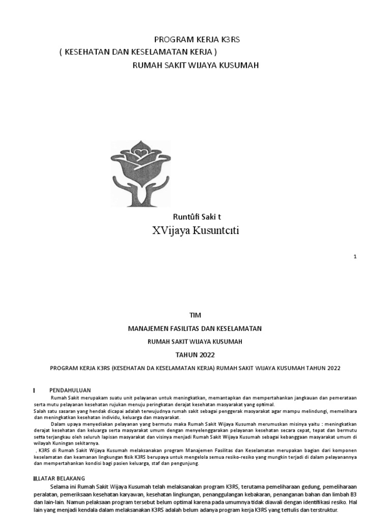 Program Kerja k3rs 1 | PDF