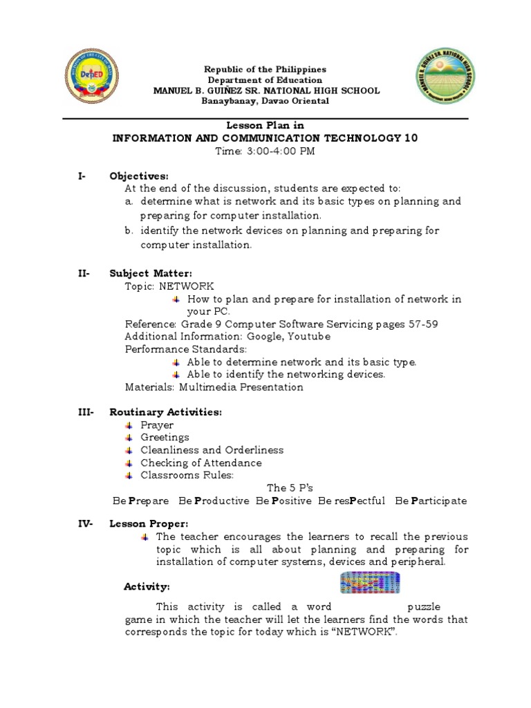 Ict Grade 10 Lesson-Plan Final | PDF | Computer Network | Information Age Ict Grade 10 Lesson-Plan Final | PDF | Computer Network | Information Age