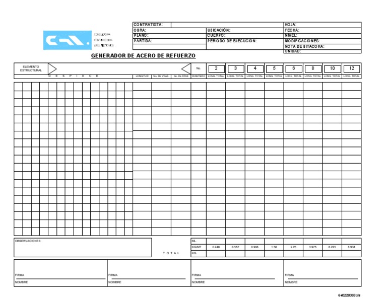 Generador Acero de Refuerzo | PDF