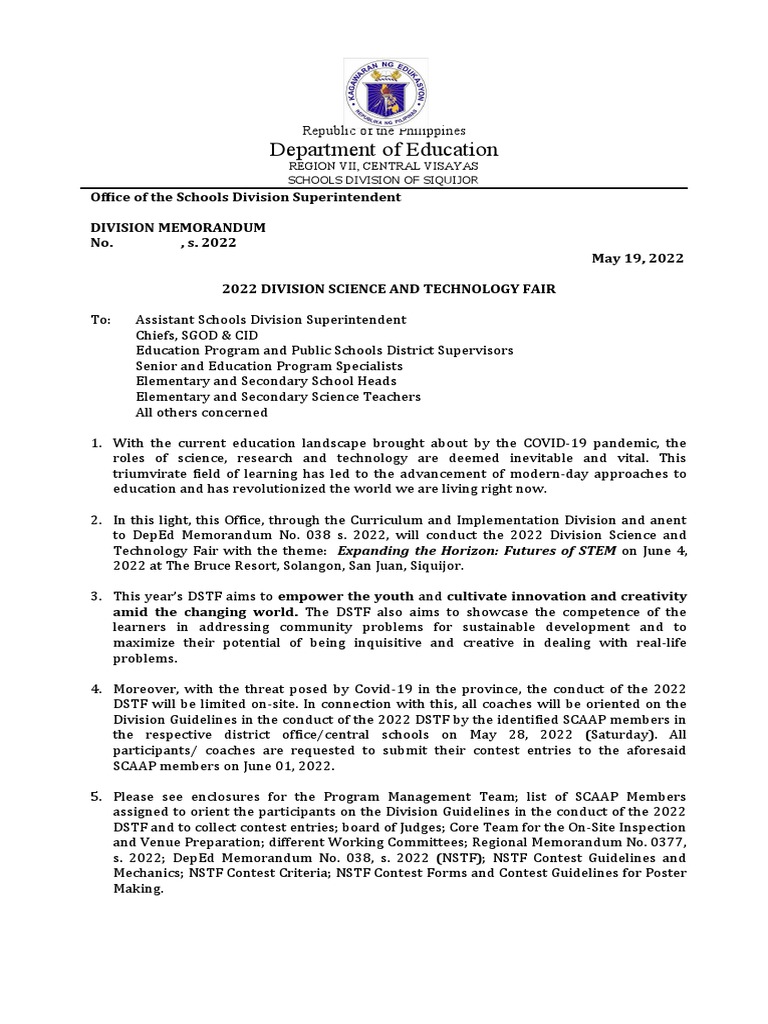 DSTF 2022 Memo | PDF