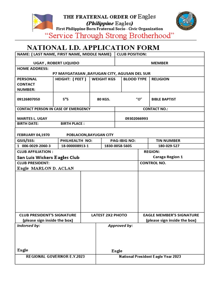 AGILA New ID FORM | PDF