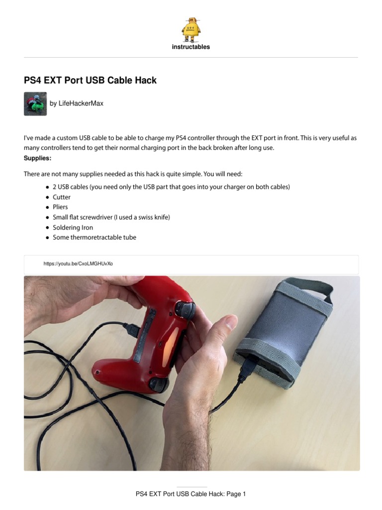 PS4 EXT Port USB Cable Hack | PDF | Electrical Connector | Usb