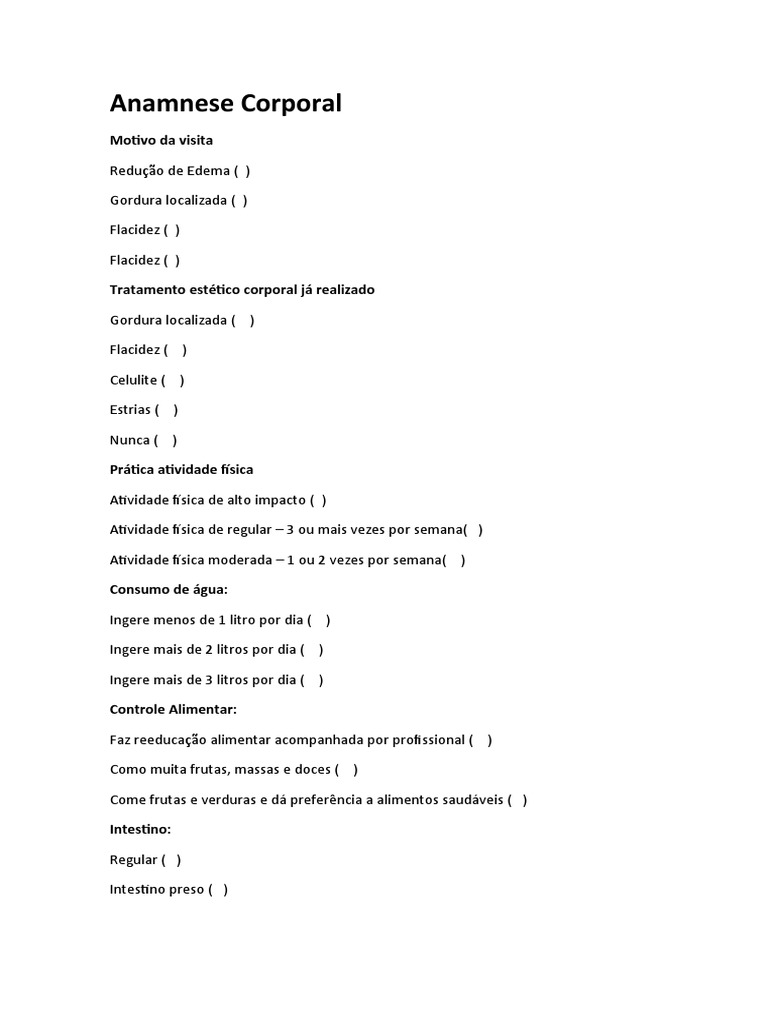 Anamnese Corporal | PDF