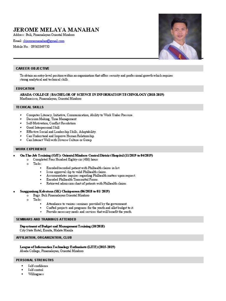 CV Jerome Manahan | PDF