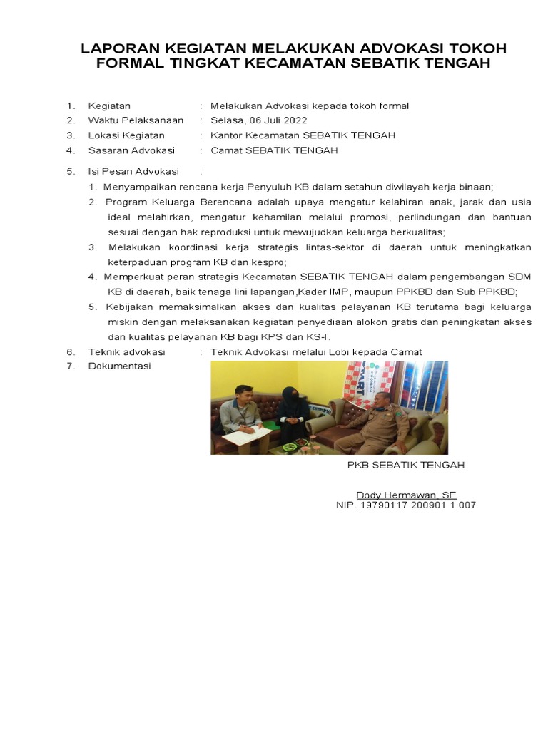 Lap. Advokasi Tokoh Formal | PDF