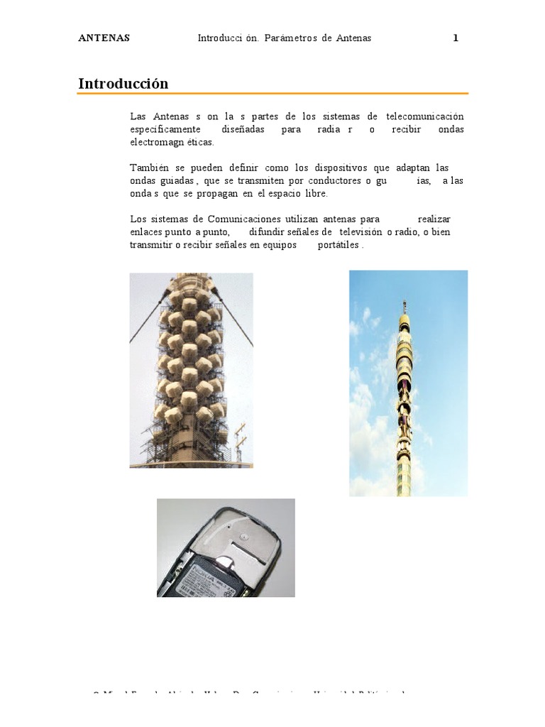 Antenas | PDF | Antena (Radio) | Polarización (ondas)
