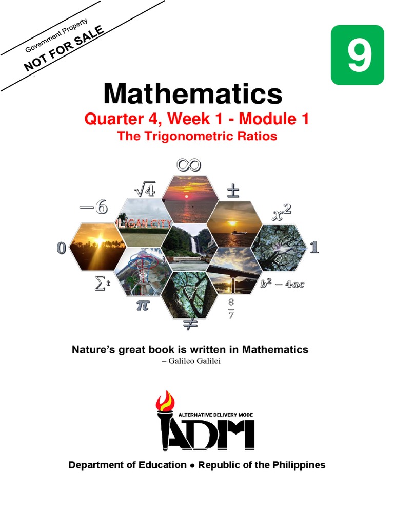 Math9 - Q4 - Mod1 - Wk1 - The Trigonometric Ratios - No Watermark | PDF ...