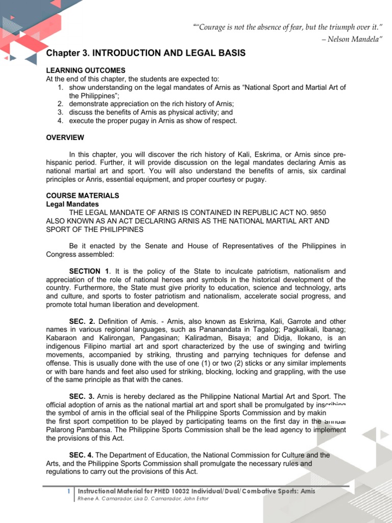 Module 3 INTRODUCTION AND LEGAL BASIS | PDF | Philippines