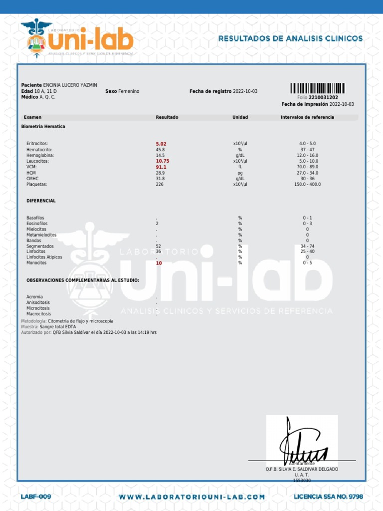 Encinia Lucero Yazmin | PDF | Anatomia animal | Sangre