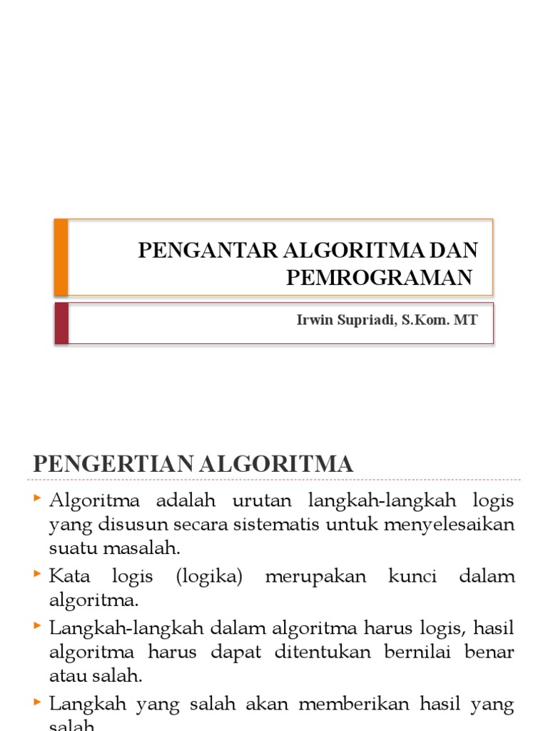 Pengantar Algoritma dan Pemrograman | PDF