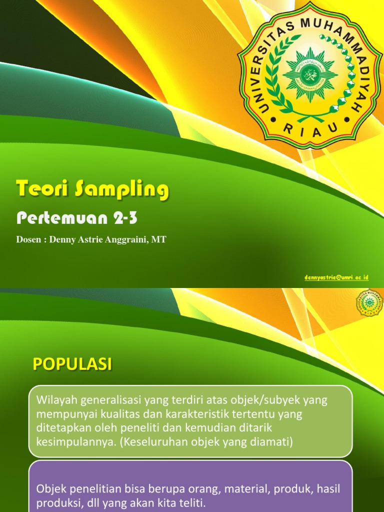 6c9e9 Lecture 2 3 - Teori Sampling | PDF