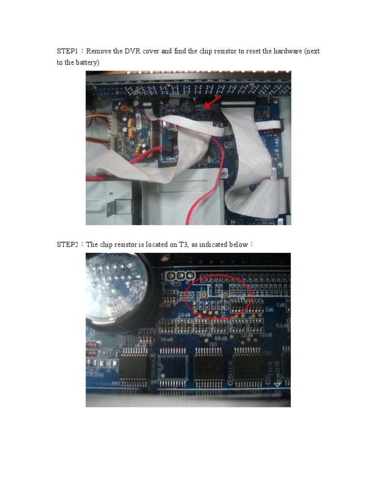 Resetting DVR Hardware Instructions | PDF | Computing And Information ...