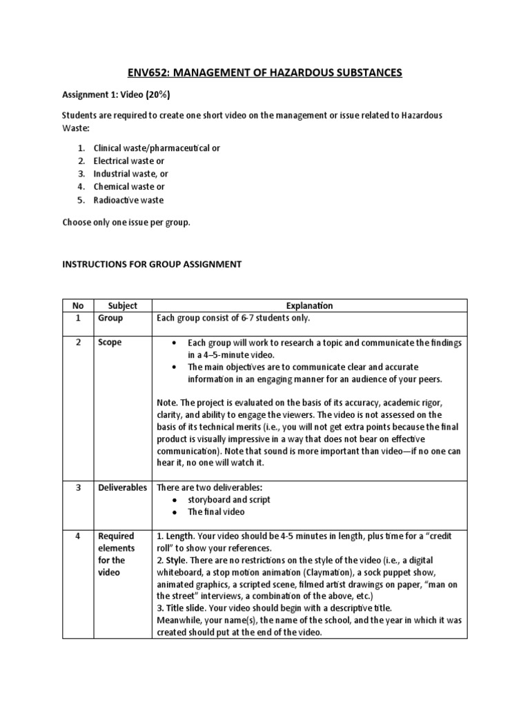 Assignment 1 Video | PDF