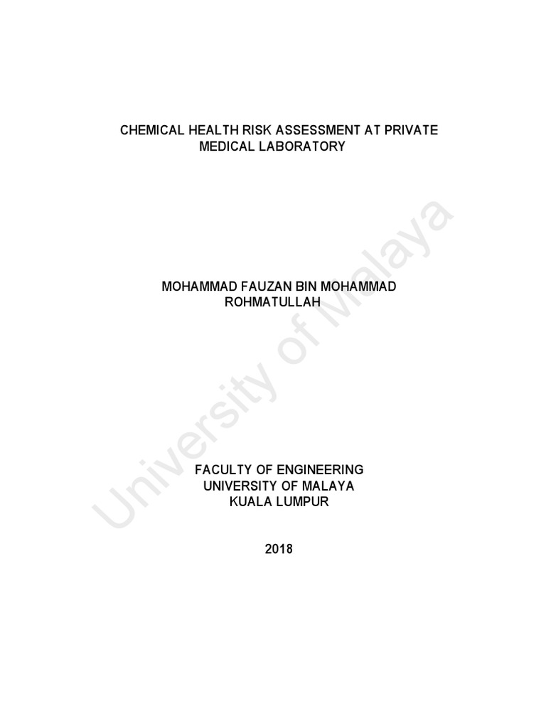 CHRA Report - Medical Laboratory | PDF | Formaldehyde | Occupational ...