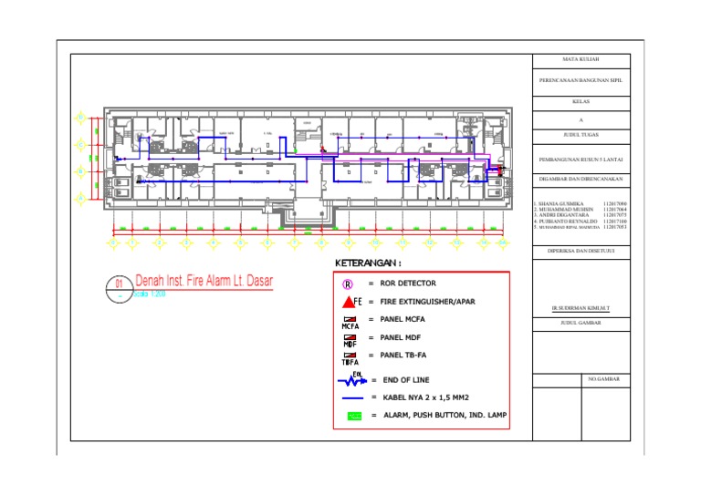 Denah Instalasi Fire Alarm Lantai Dasar | PDF