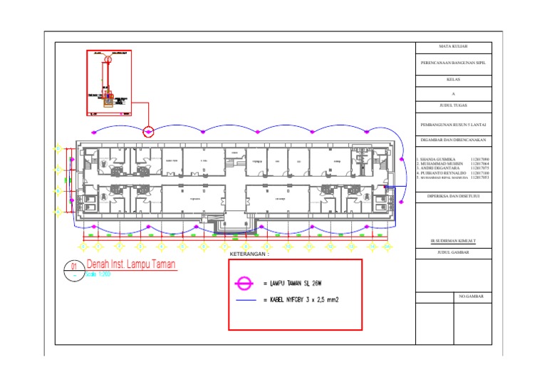 Denah Instalasi Lampu Taman | PDF