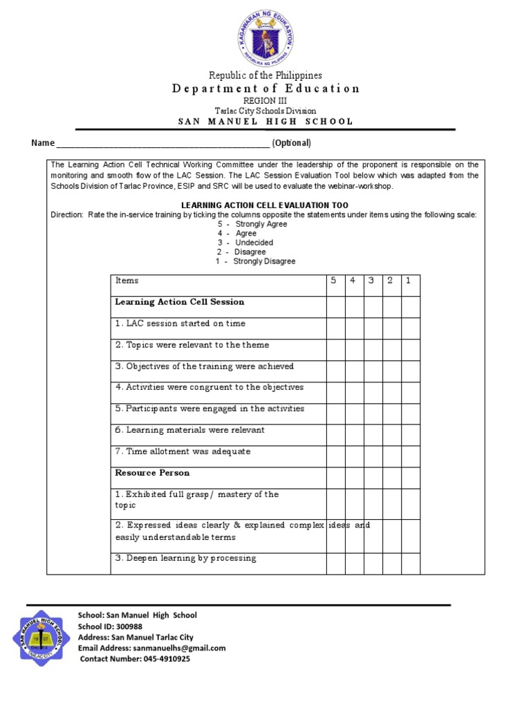 Evaluation Tool | PDF | Learning | Behavior Modification