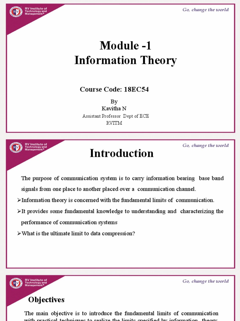 Module 1 | PDF | Information | Bit