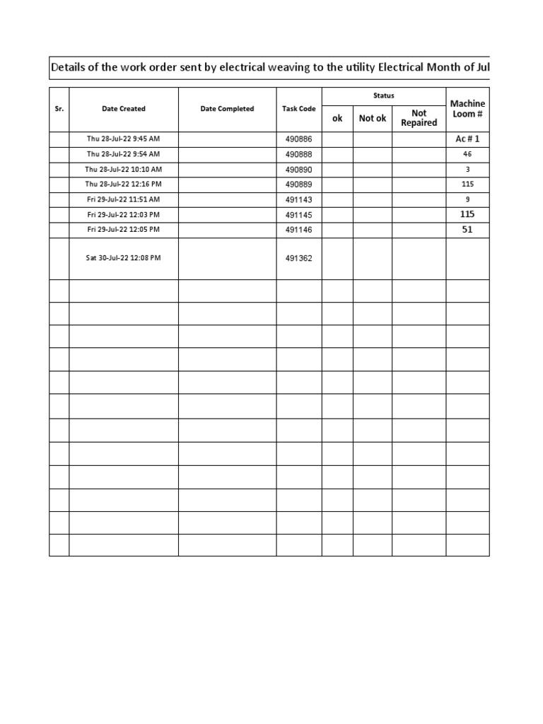 Detail of Pending Work Order | Download Free PDF | Electricity ...