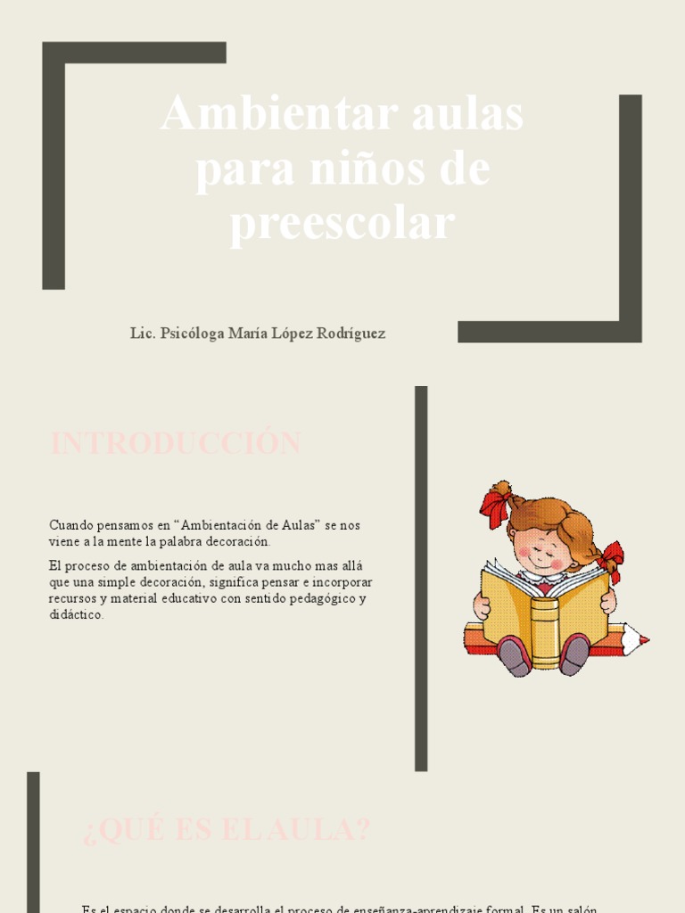 Ambientar Aulas Para Niños De Preescolar Pdf