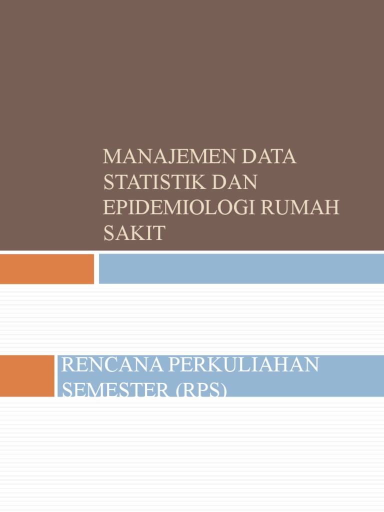 Manajemen Data STATISTIK DAN EPIDEMIOLOGI RS | PDF