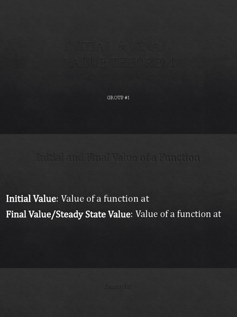 Initial Final Value of Theorem Edited | PDF Initial Final Value of Theorem Edited | PDF