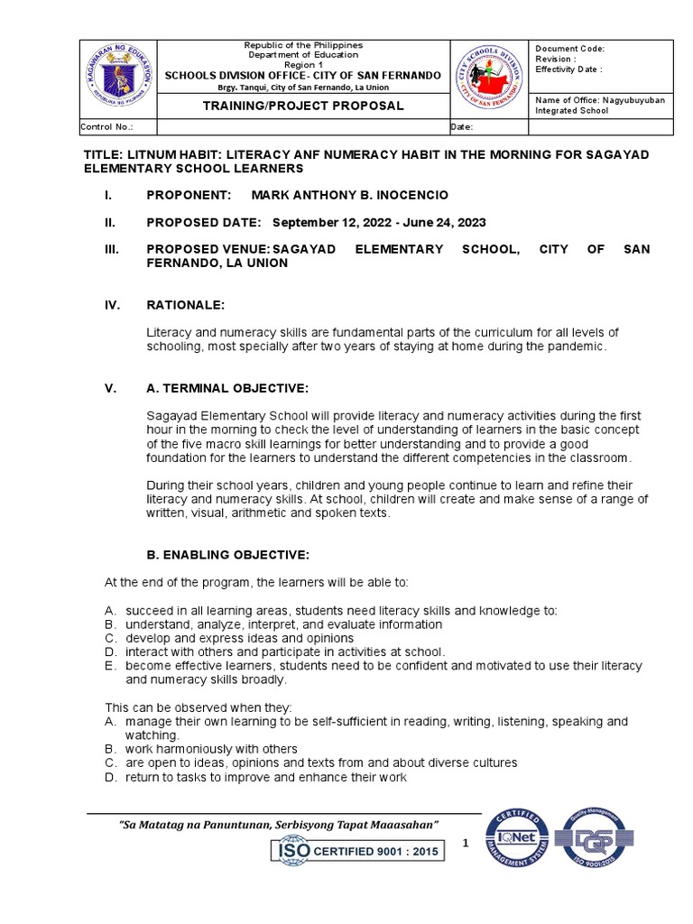 LITNUM Habit | PDF | Learning | Literacy