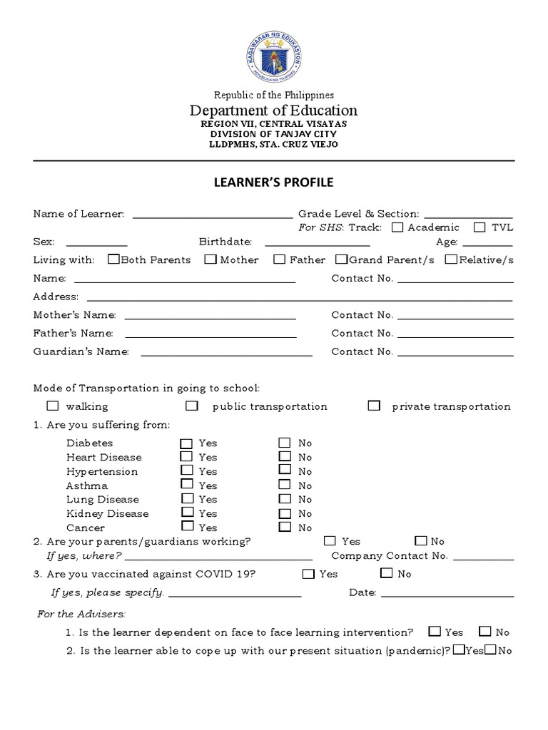 Learners Profile For Face2Face | PDF