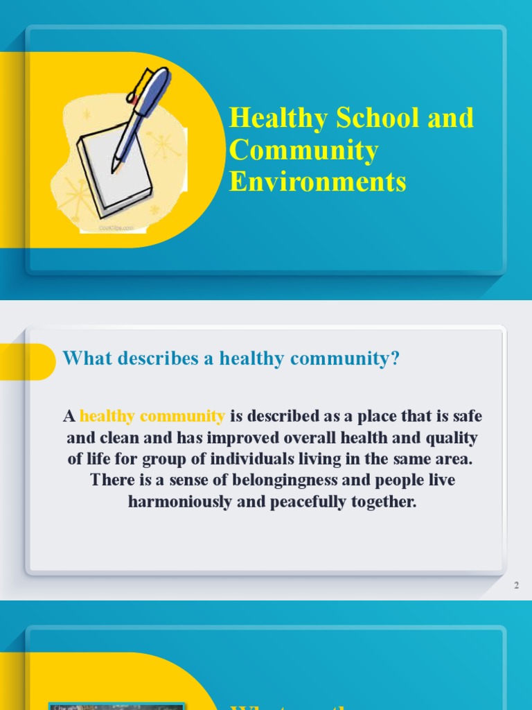 Healthy School and Community Environments | PDF | Health Care | Health ...