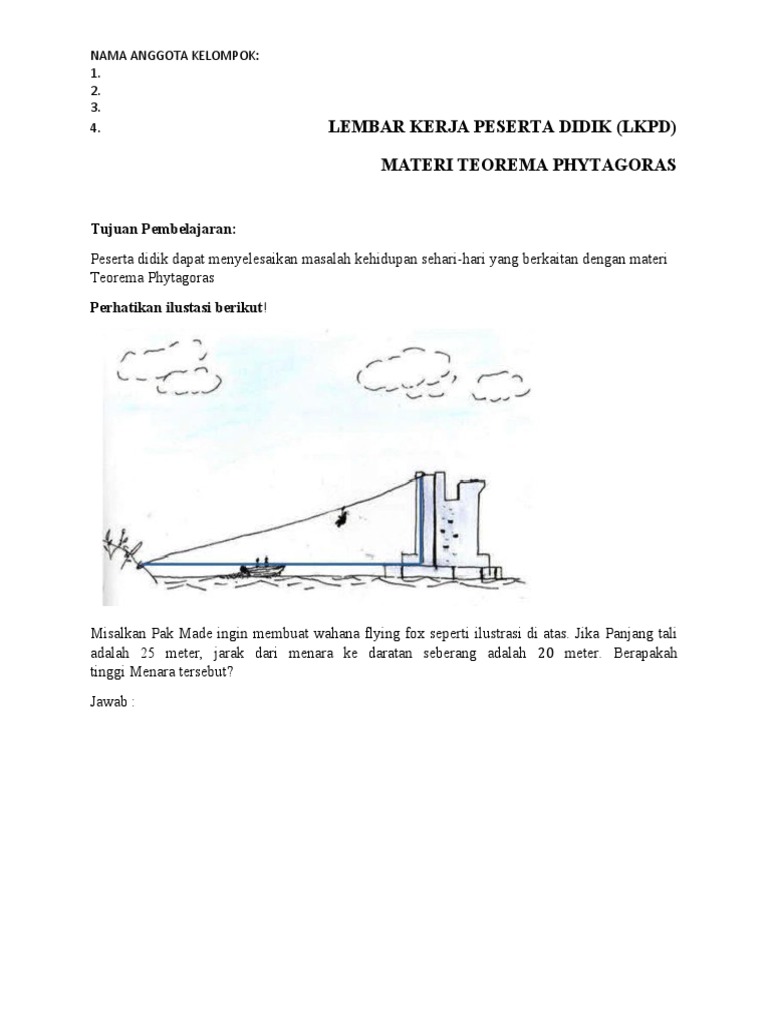LKPD Materi Teorema Phytagoras | PDF