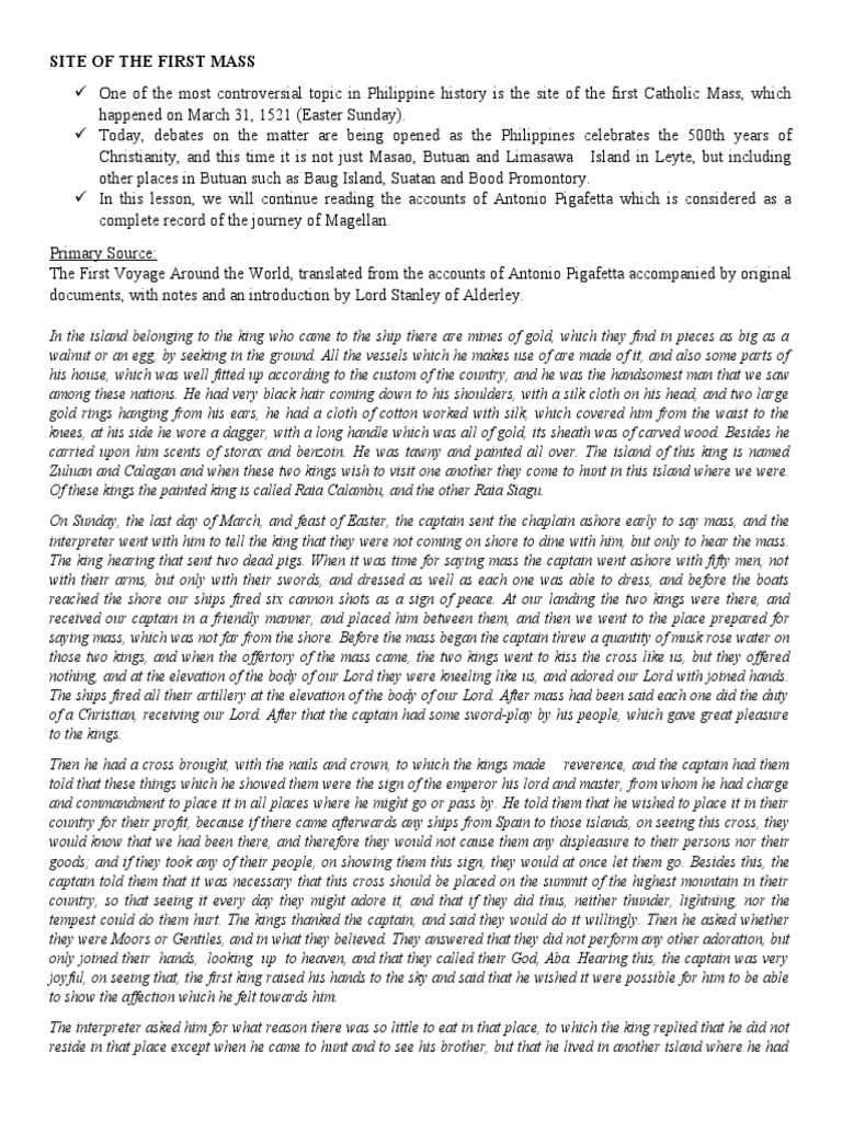 Site of The First Mass | PDF