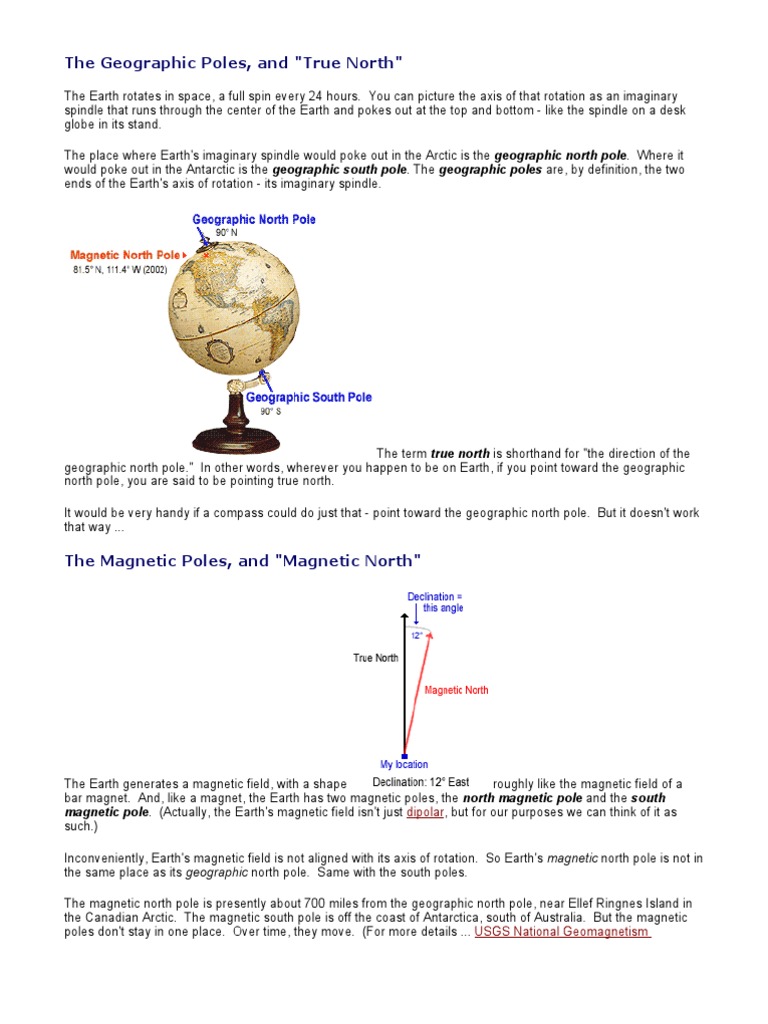 The Geographic Poles | PDF | Compass | Map