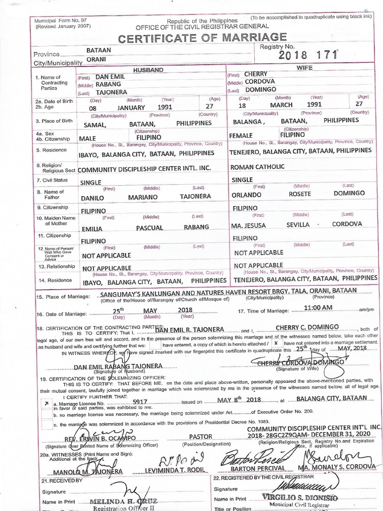 Marriage Cert | PDF
