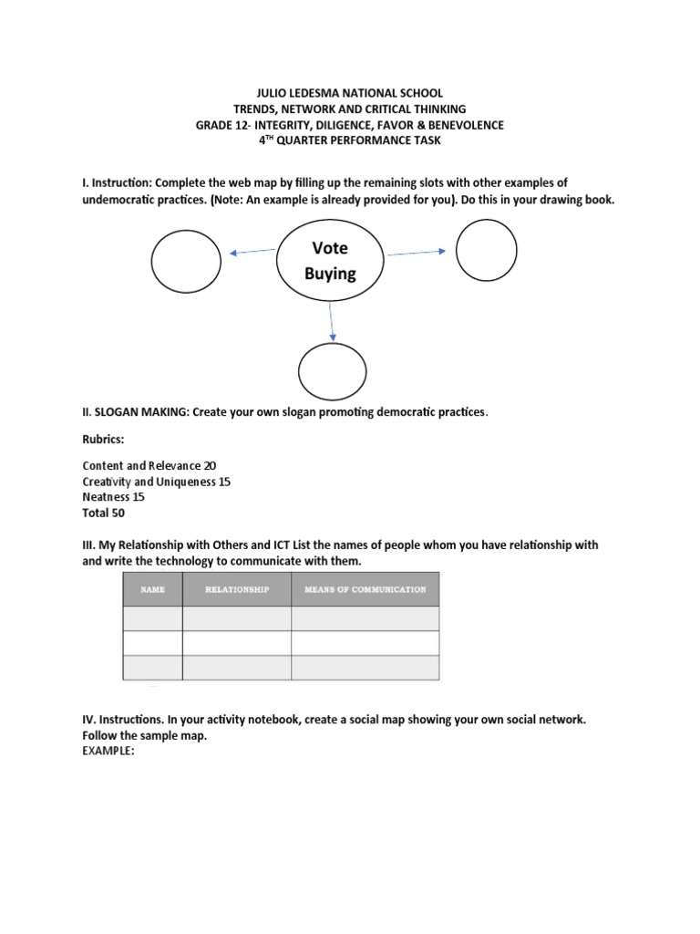 Quarter 4 Performance Task | PDF