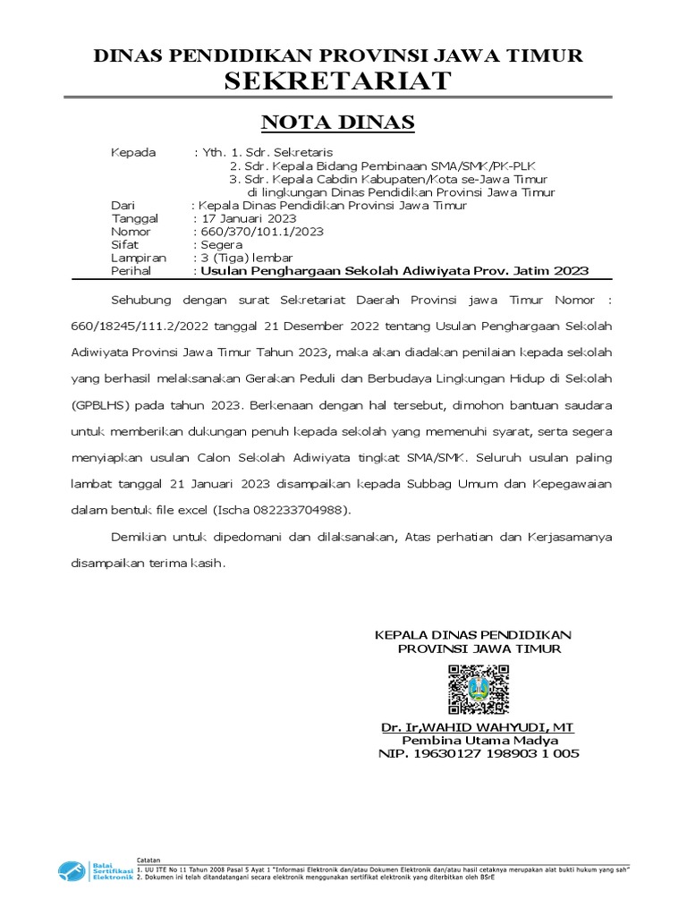 NOTA DINAS ADIWIYATA - Sign - 230121 - 112720 | PDF