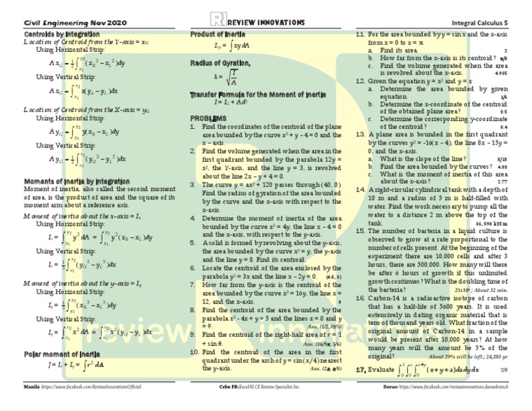 2020 Nov Integral 5 Download Free Pdf Cartesian Coordinate System