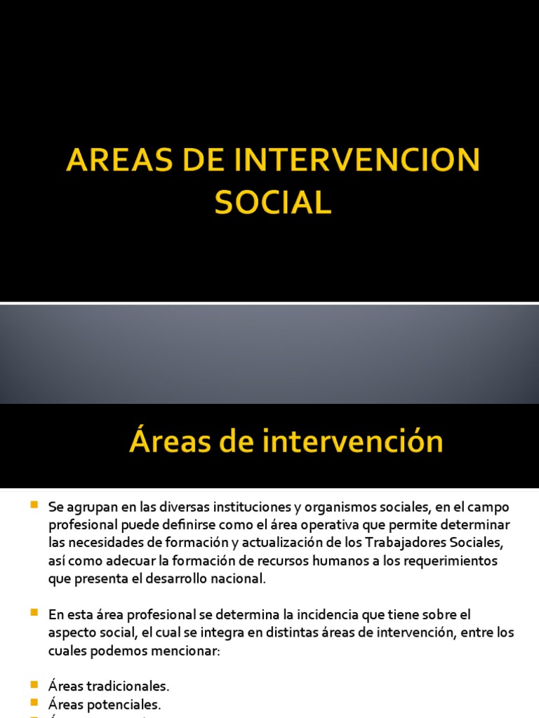 Areas de Intervencion Social | PDF | Trabajo Social