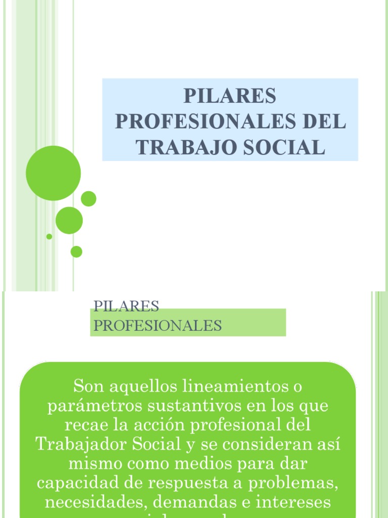2 Pilares Profesionales Del Trabajo Social | PDF