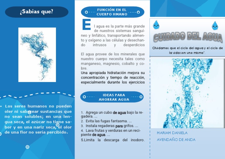 Triptico Cuidado Del Agua | PDF Triptico Cuidado Del Agua | PDF