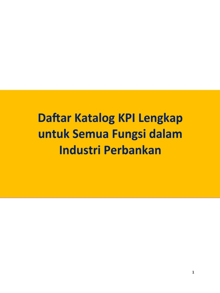 Katalog KPI Lengkap Industri Perbankan | PDF | Bisnis
