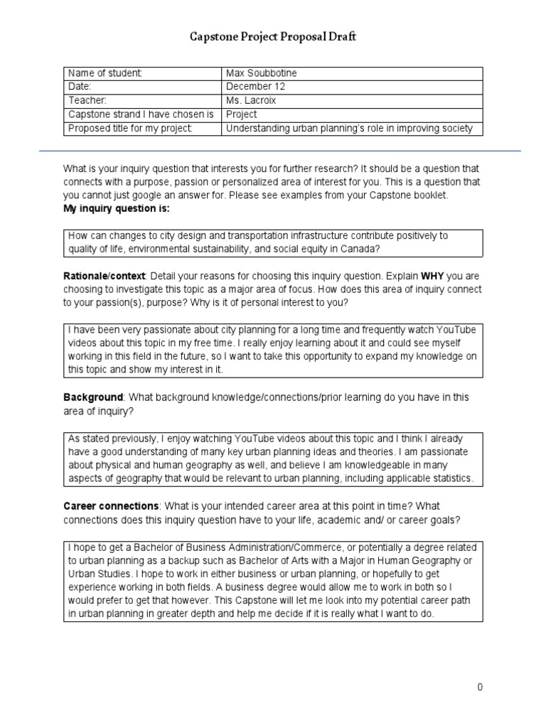 Capstone Proposal | PDF | Thought | Mentorship