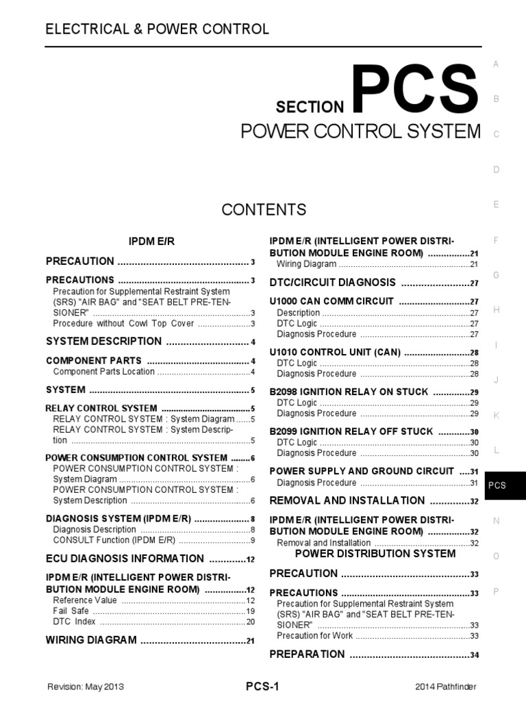 2014-Nissan-Pathfinder POWER CONTROL SYSTEM | PDF | Airbag | Land Vehicles